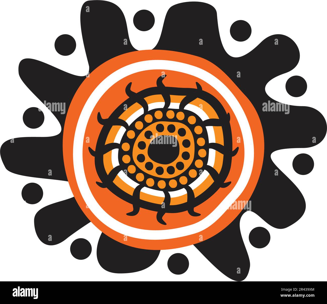 Aboriginal art dots painting icon logo design Stock Vector Image & Art ...