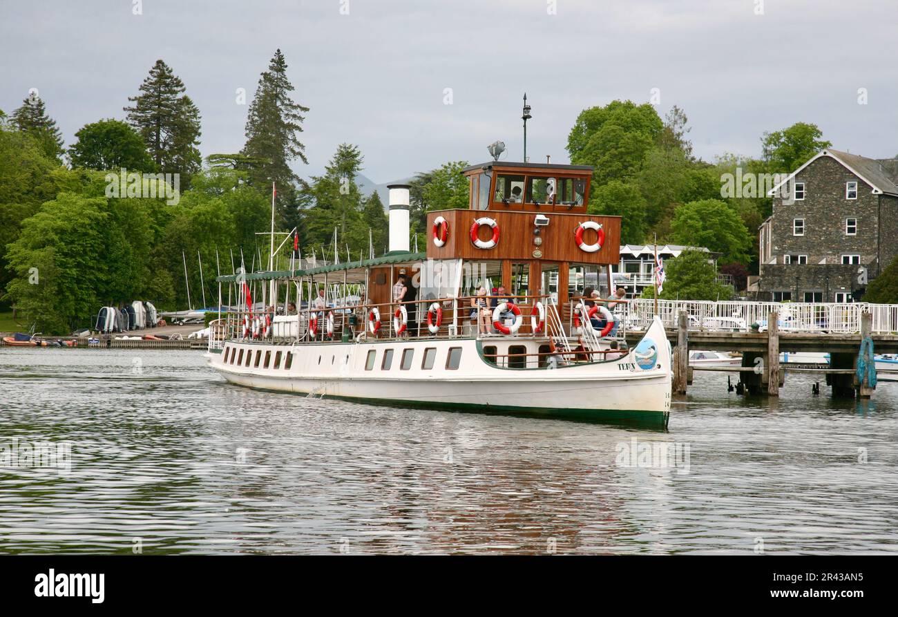 A view of the MV Tern, a passenger vessel operating on Lake Windermere ...