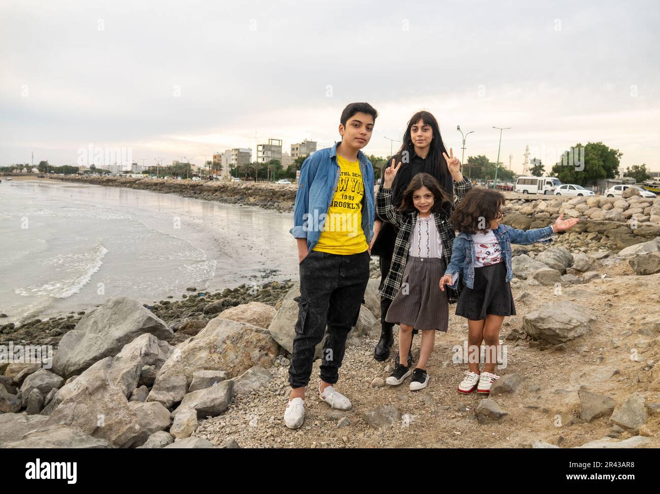 Bandar Abbas, Iran- January 3, 2023: Unknown Iran. Children and ...
