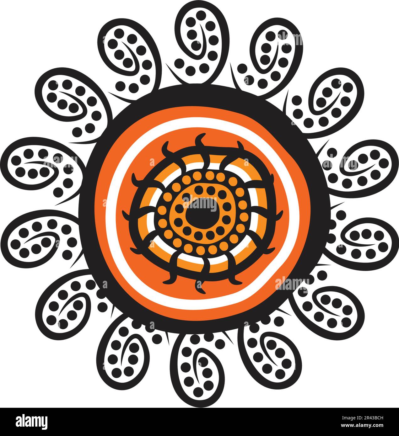 Aboriginal art dots painting icon logo design Stock Vector Image & Art ...