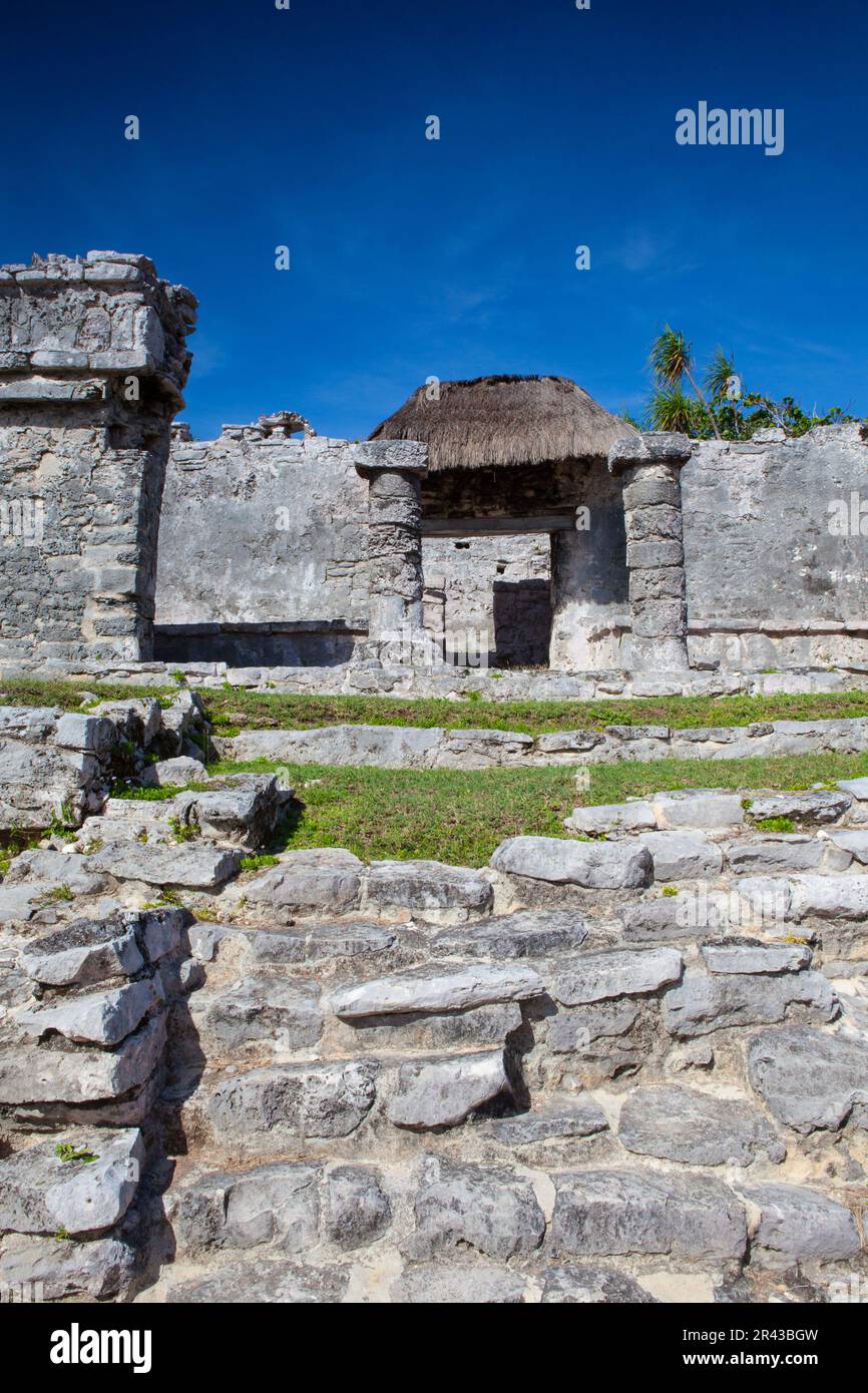 Tulum, Mexico - February 3,2018: Majestic ruins in Tulum.Tulum is a ...