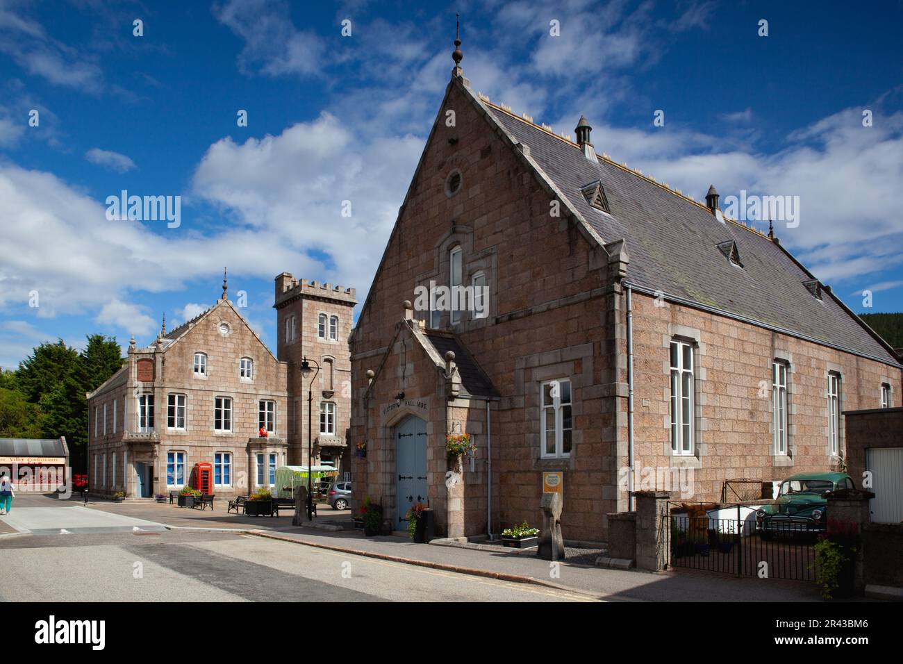 Ballater,Scotland - August 5,2022: Main street and town centre of ...