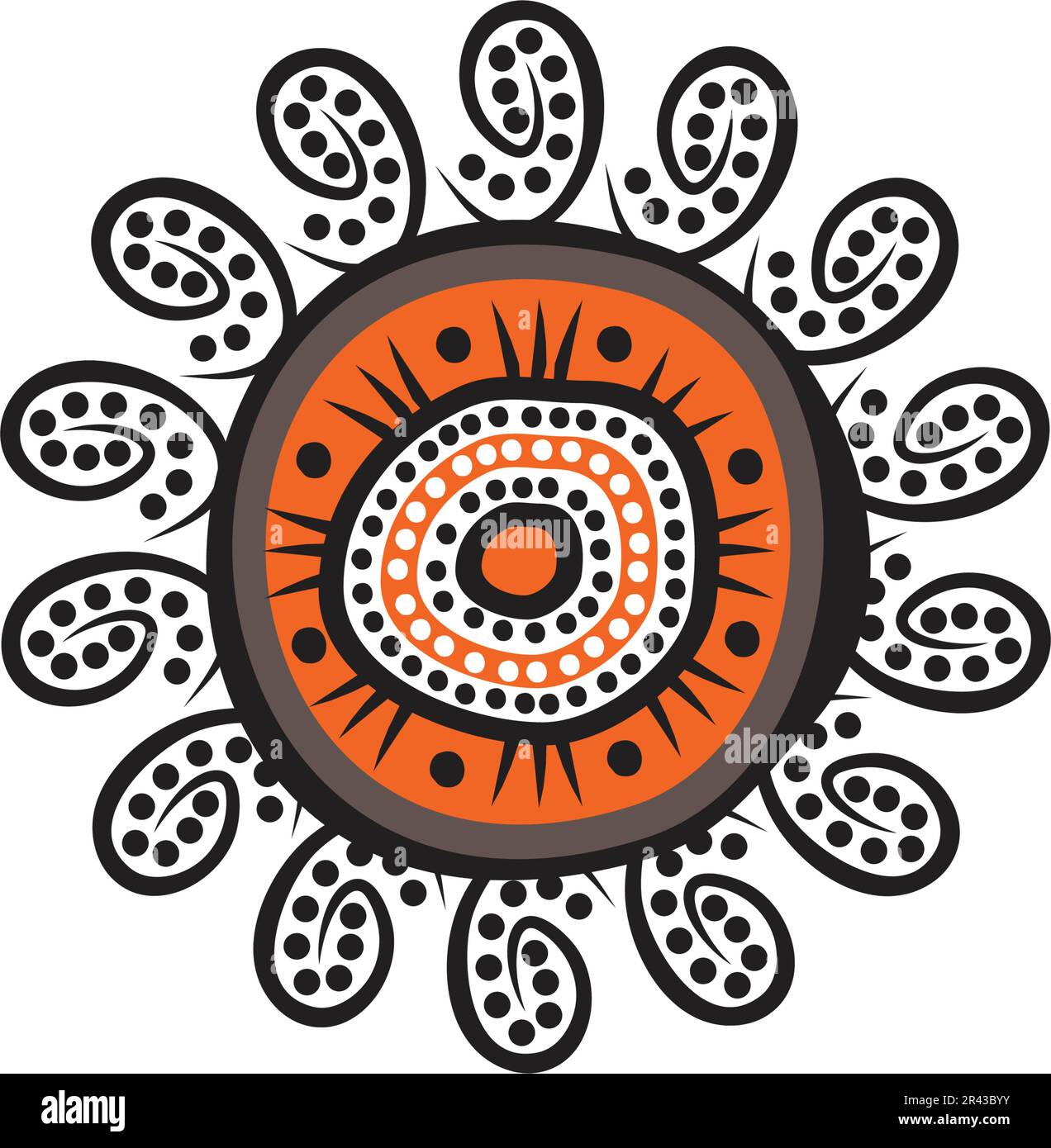 Aboriginal art dots painting icon logo design Stock Vector Image & Art ...
