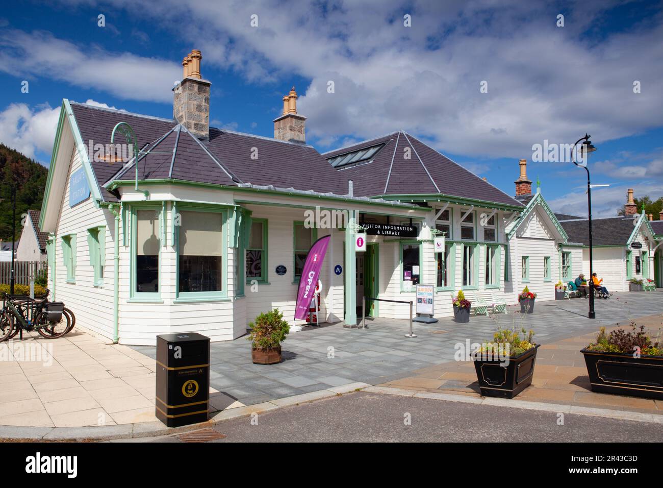 Ballater,Scotland - August 5,2022: Ballater railway station is a former ...