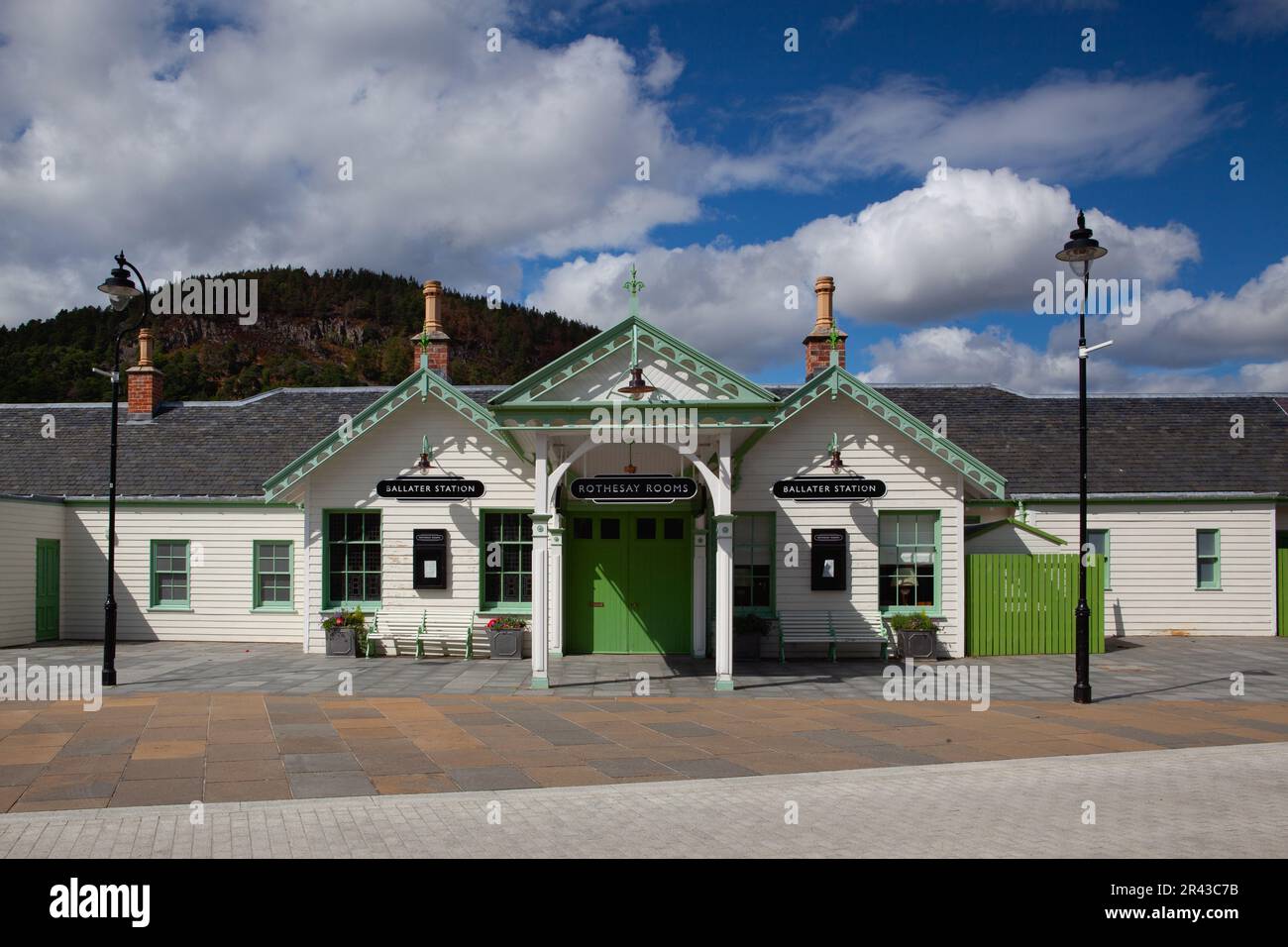 Ballater,Scotland - August 5,2022: Ballater railway station is a former ...