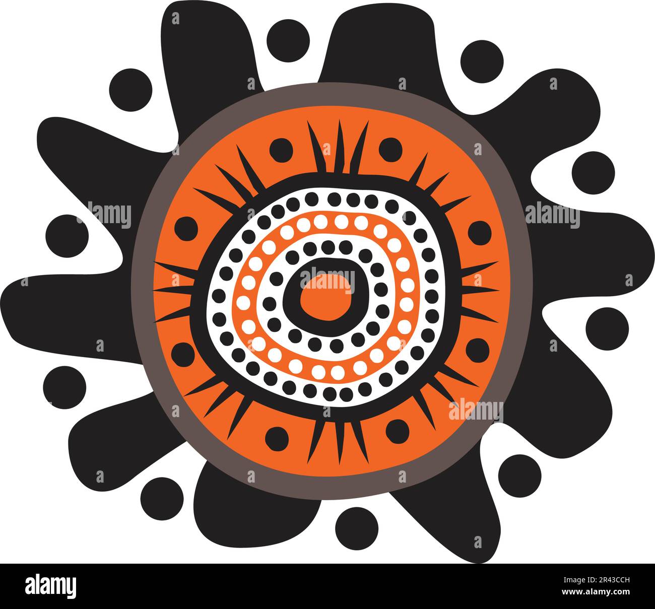 Aboriginal art dots painting icon logo design Stock Vector Image & Art ...