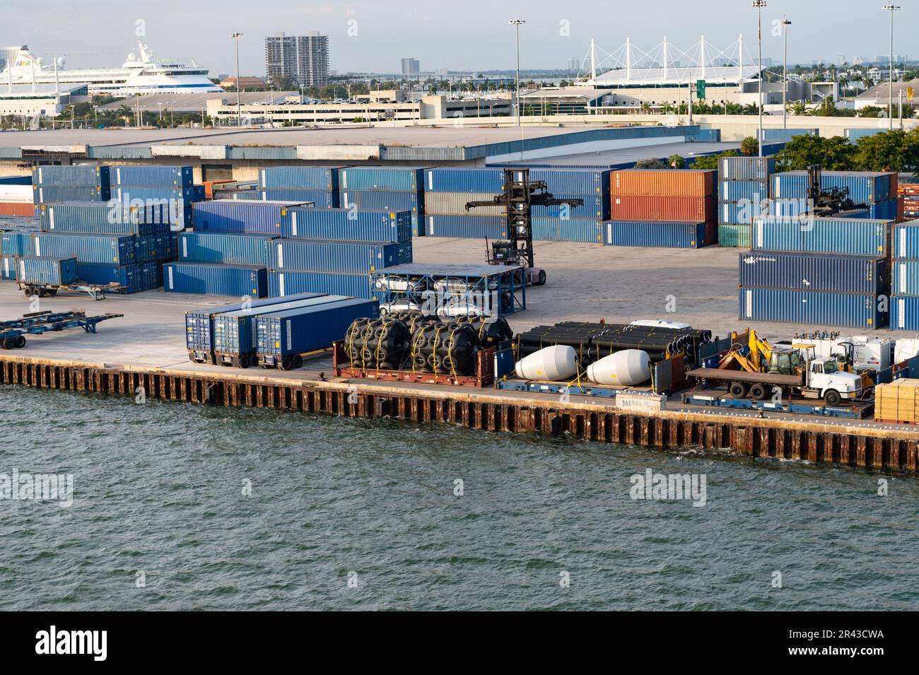 Miami, Florida USA - March 18, 2016: containers for cargo port shipment ...