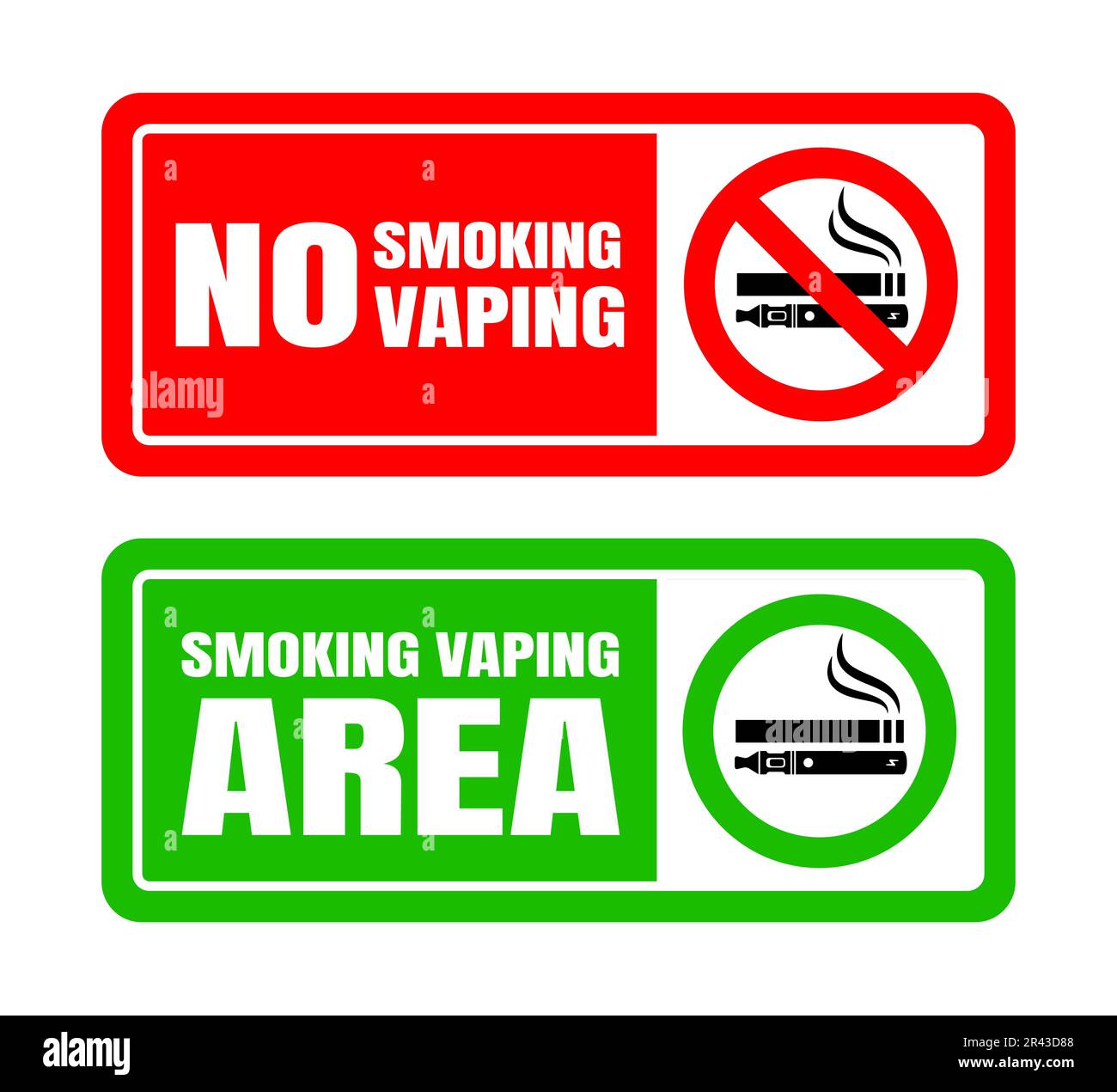 No smoking no vaping and smoking area sign set. Forbidden sign icon isolated on white background ...