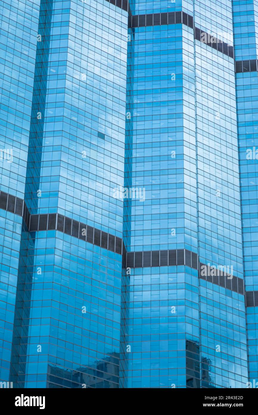 Blue glass windows of modern office building for save energy Stock ...