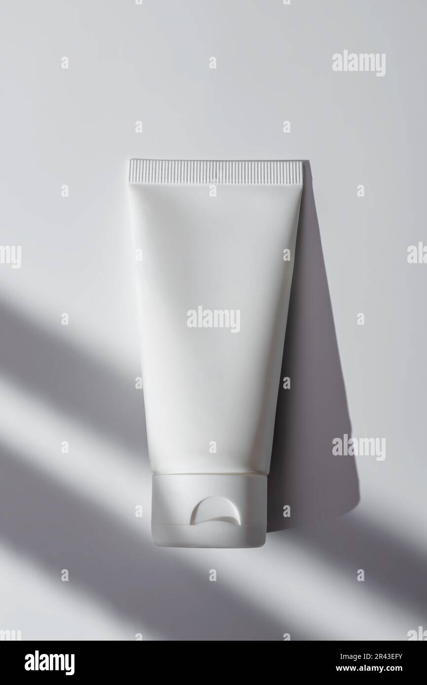 Cream tube on white background. Cosmetic skincare product blank plastic ...
