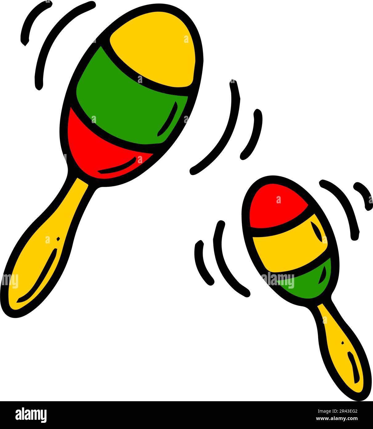 Maracas icon. Vector illustration of blue and red maraca and instrument ...