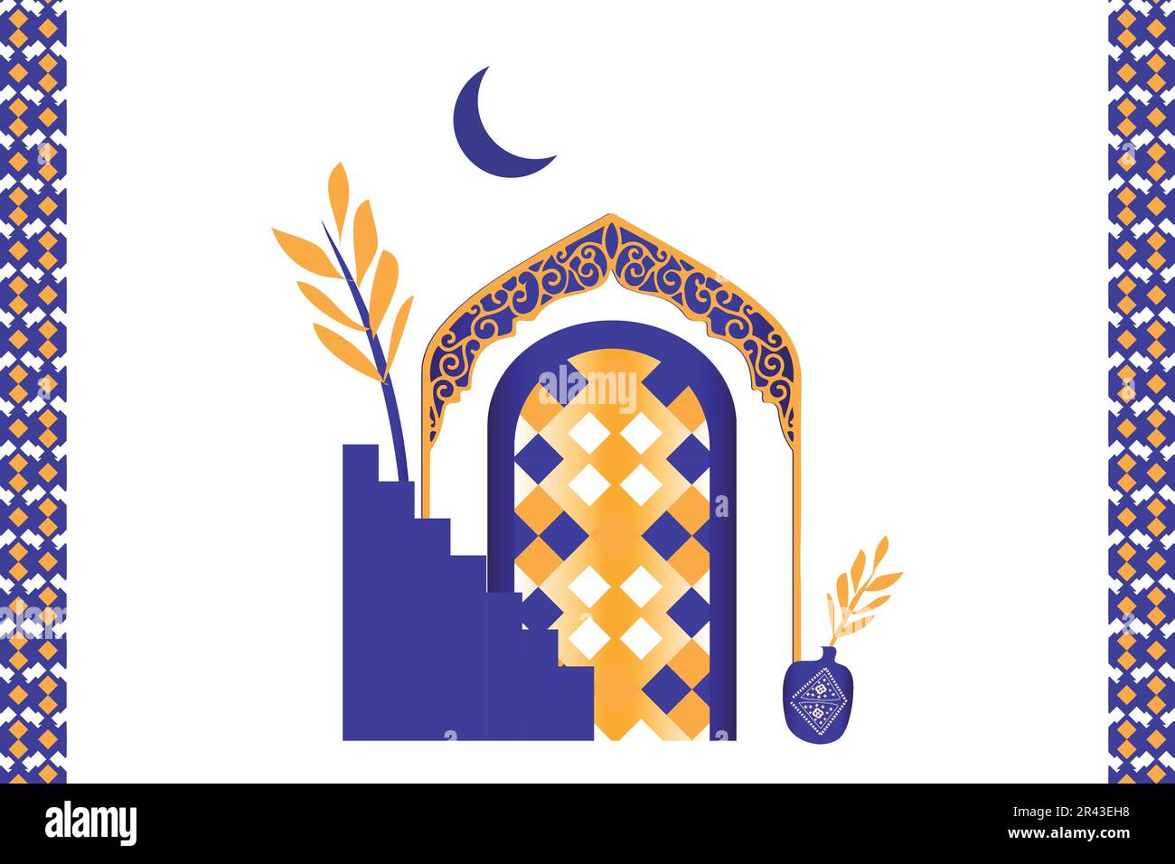 Moroccan minimalist design scene, house, door, stair and traditional ...