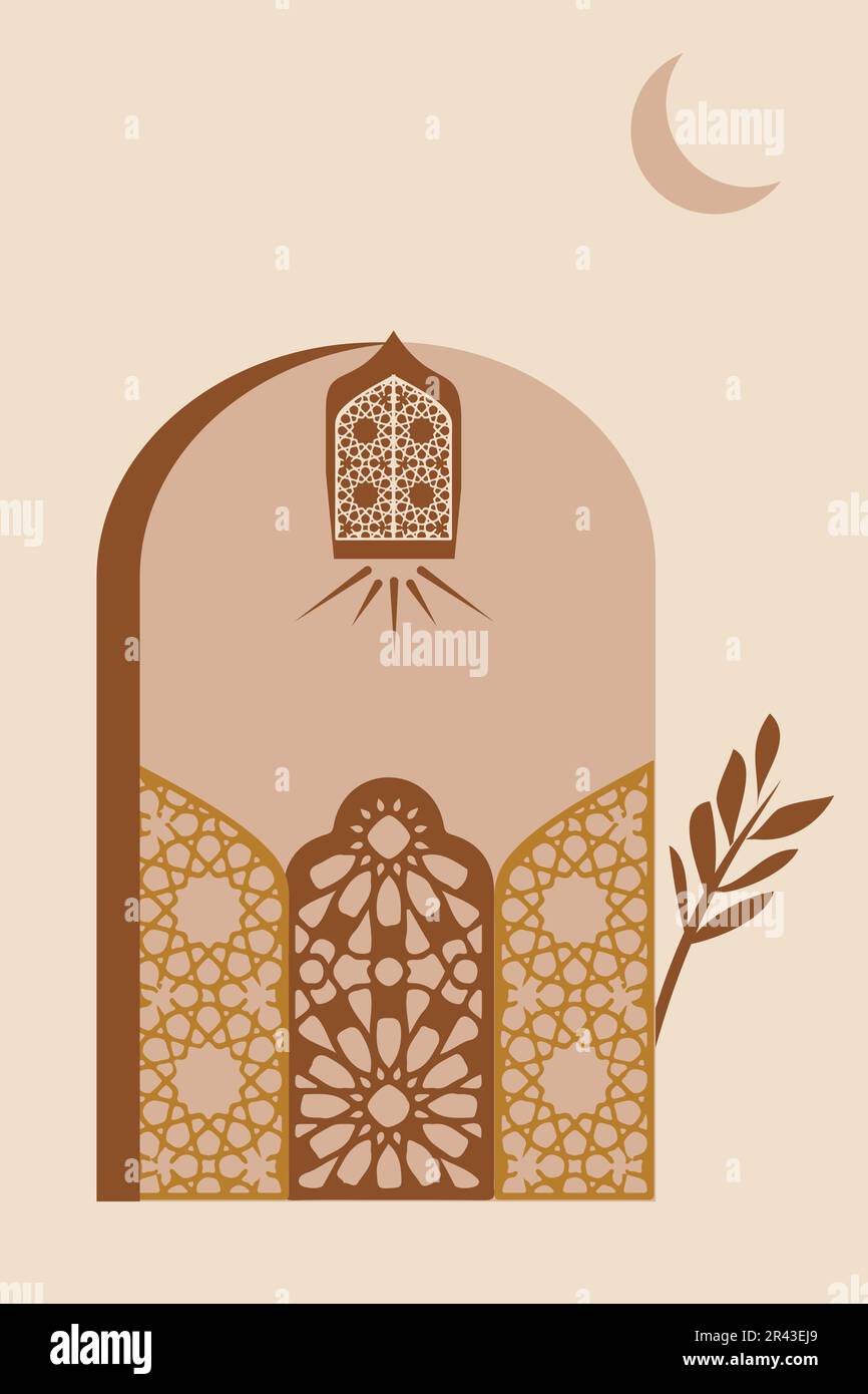 MInimalist and Islamic style. Moroccan scene. A Moroccan Palace, doors ...