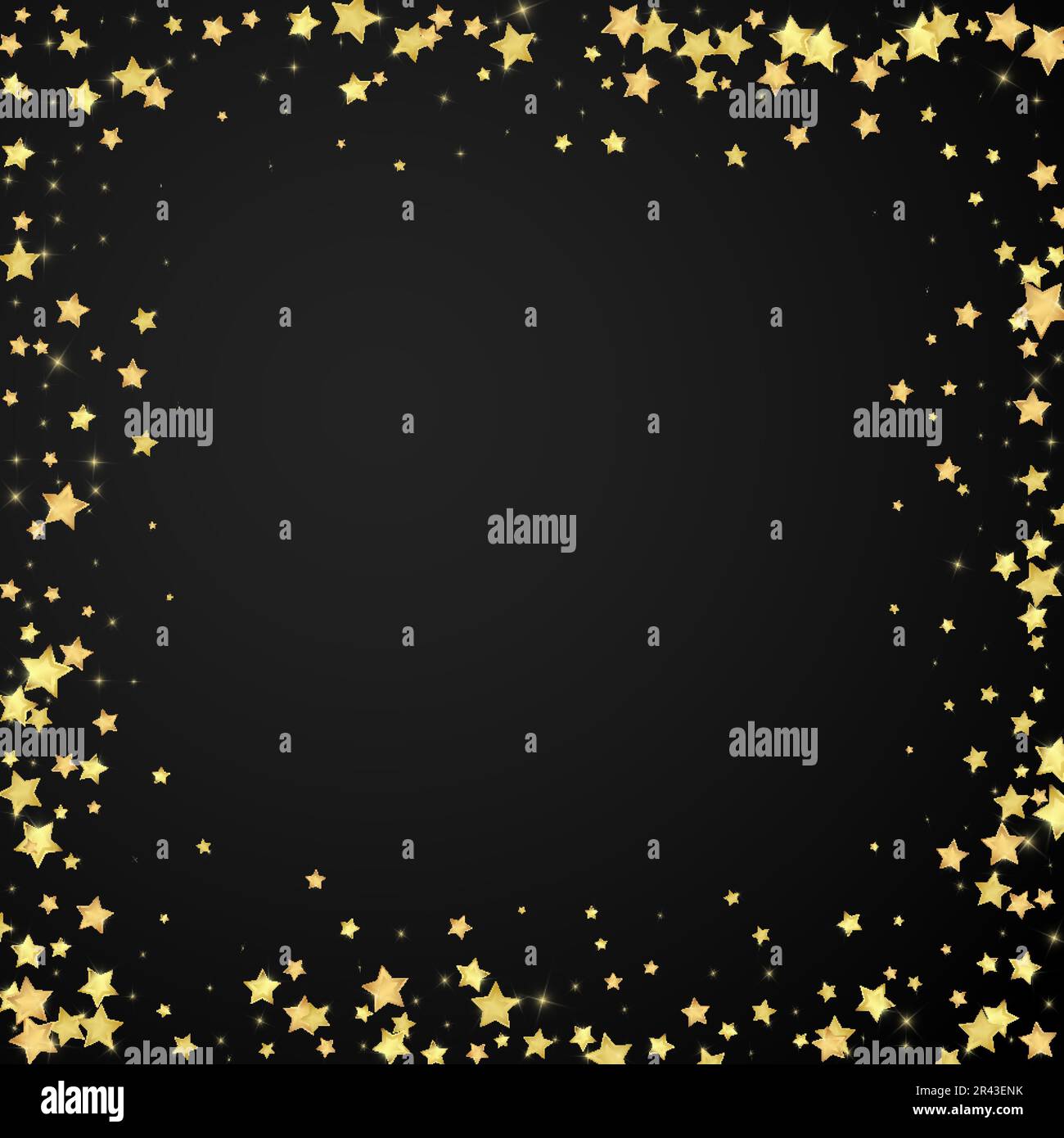 Magic stars vector overlay. Gold stars scattered around randomly ...