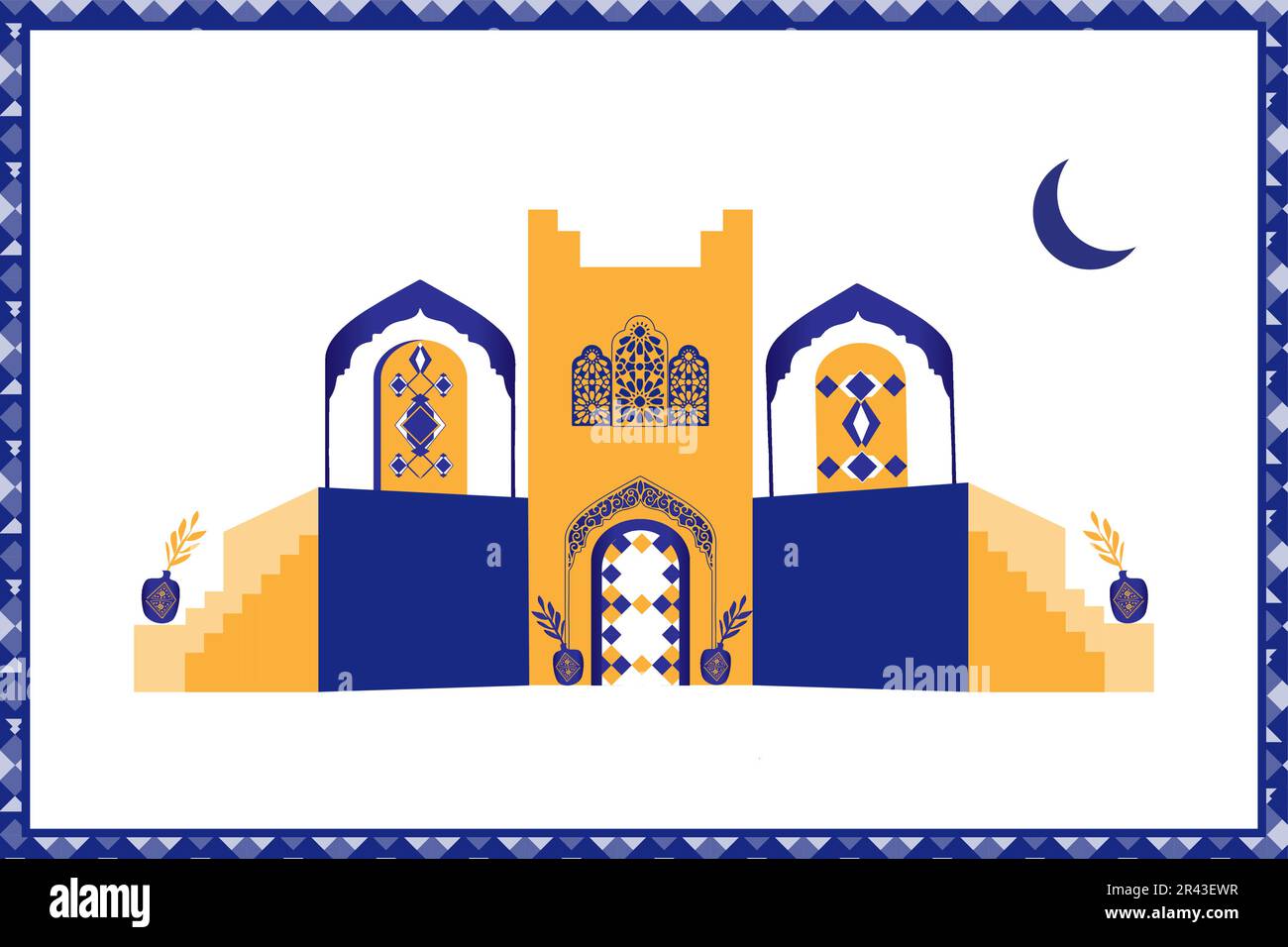 Moroccan minimalist design scene, house, door, stair and traditional ...