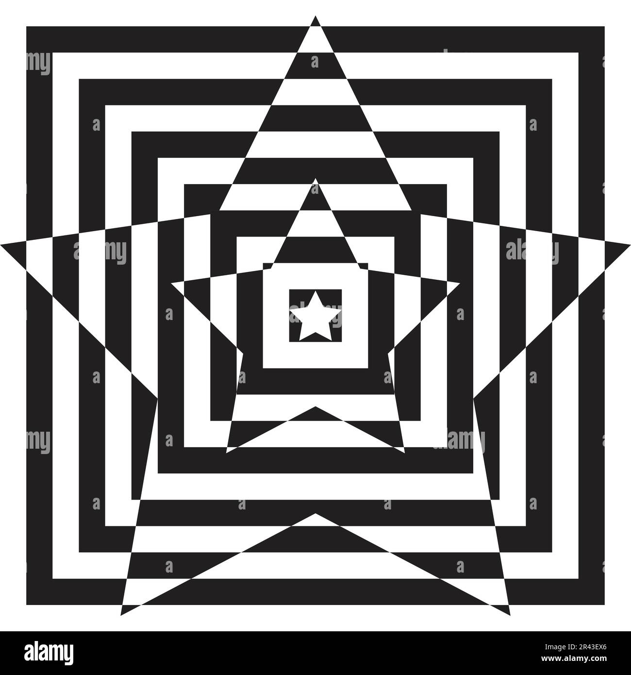 Abstract geometric pattern background with black and white star and ...