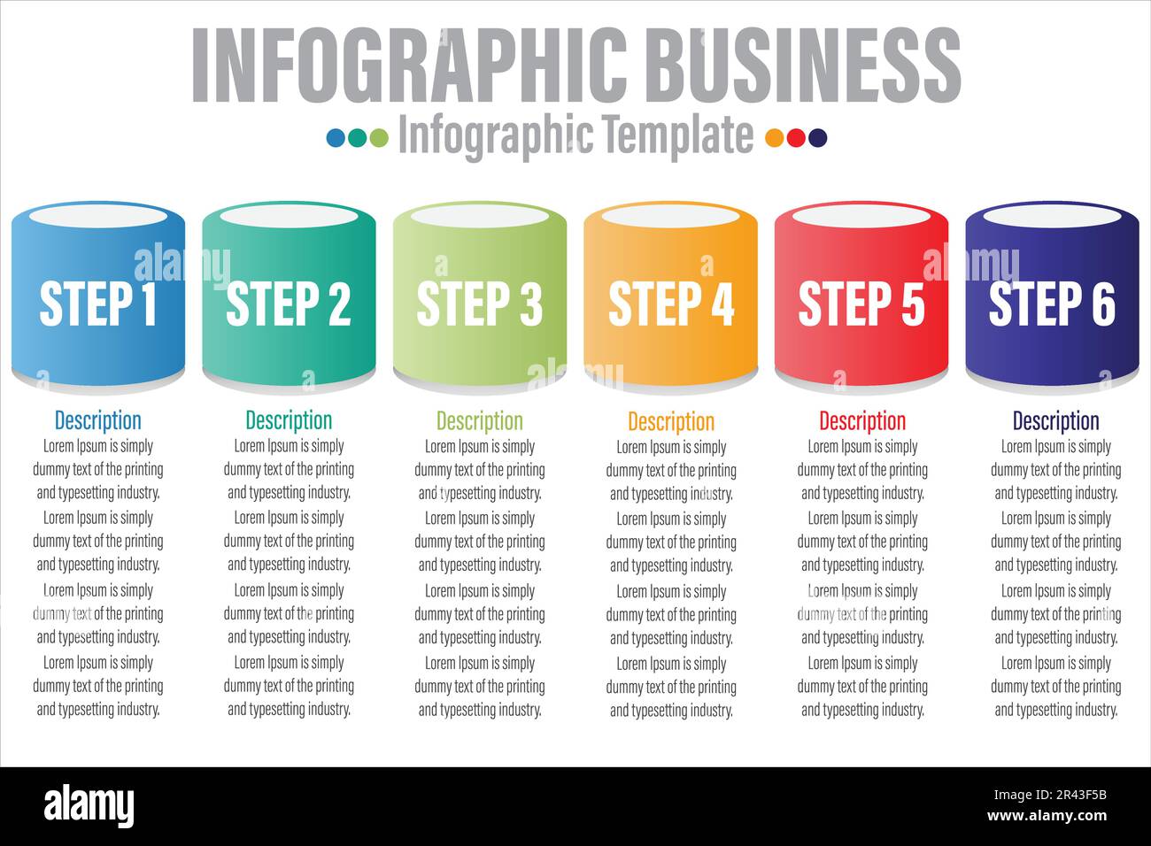 Text box abstract infographics number options template with Six 6 steps ...