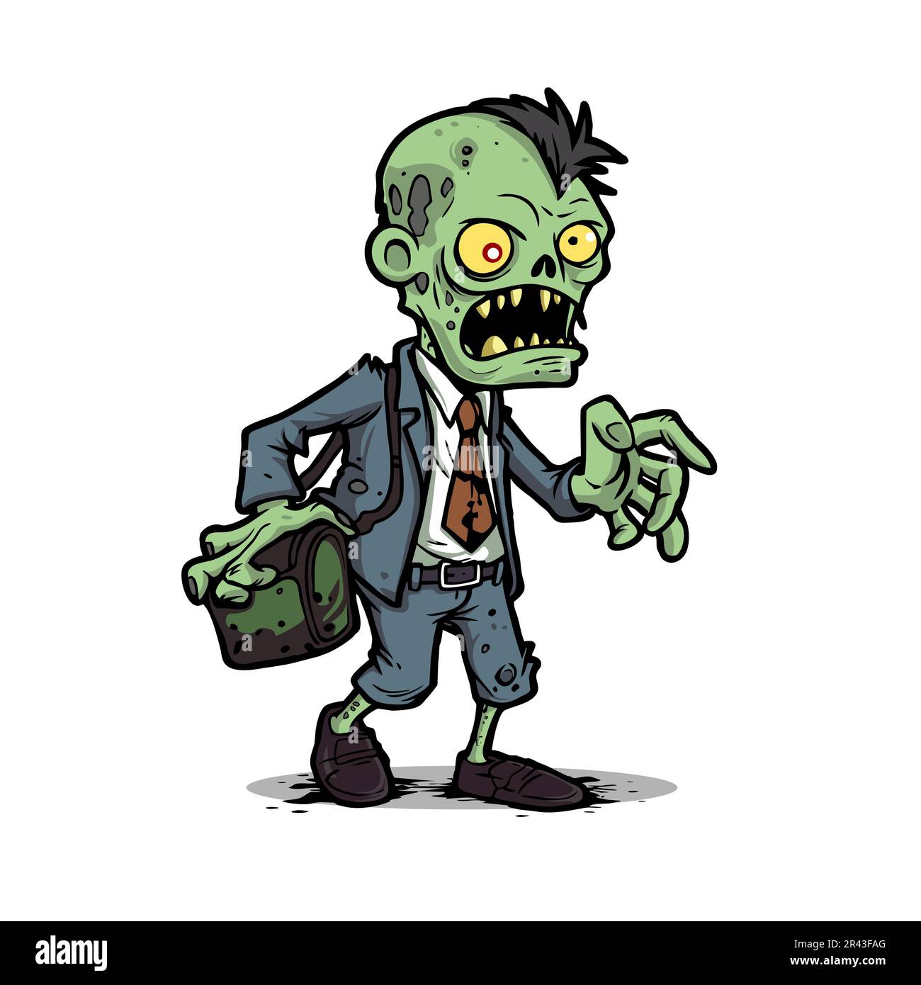 undead fun Cartoon lively Zombie Character Illustration, spooky ...