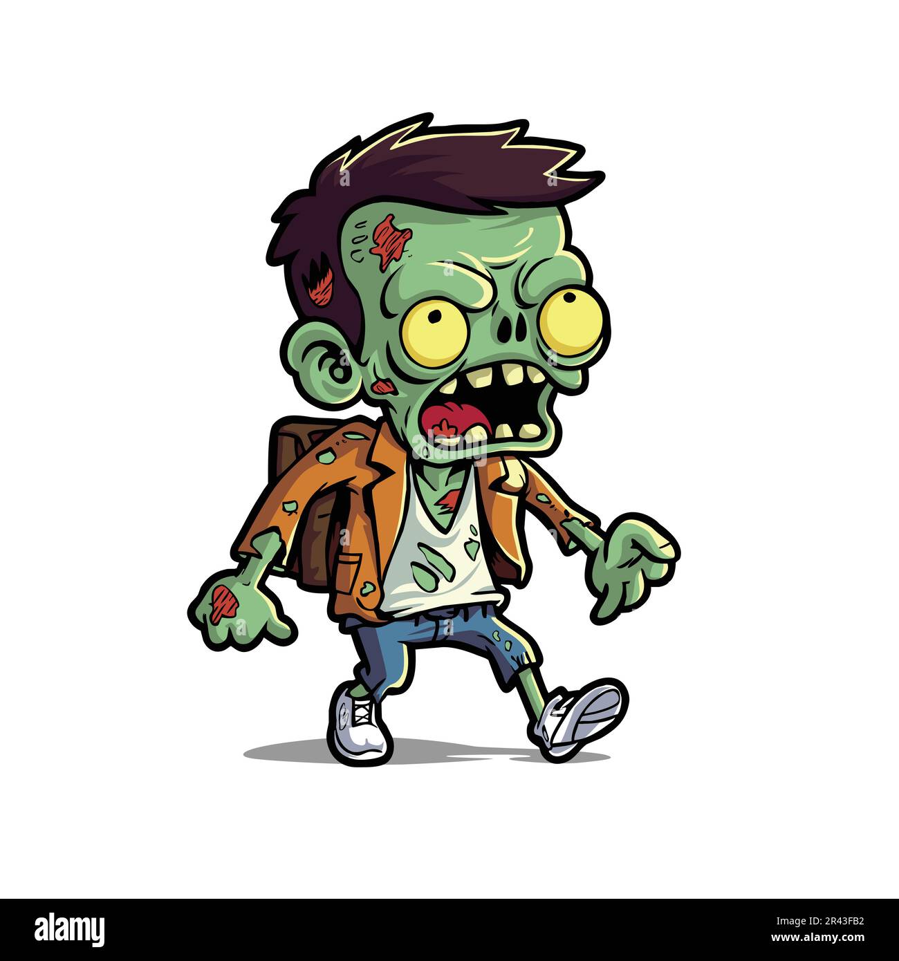 undead fun Cartoon lively Zombie Character Illustration, spooky ...