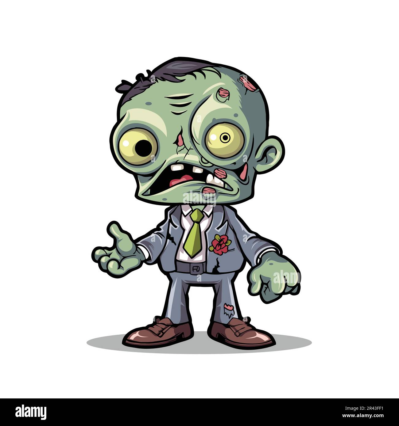 undead fun Cartoon lively Zombie Character Illustration, spooky ...