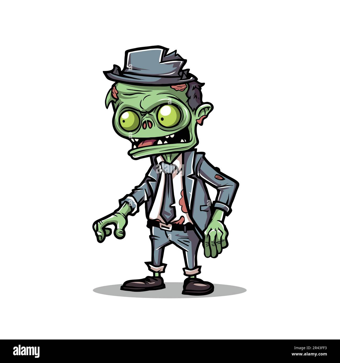 undead fun Cartoon lively Zombie Character Illustration, spooky ...