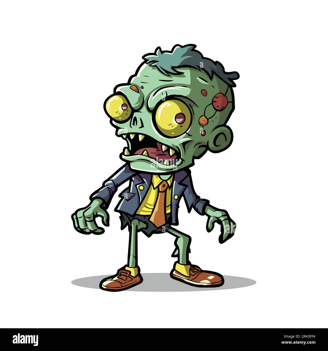undead fun Cartoon lively Zombie Character Illustration, spooky ...
