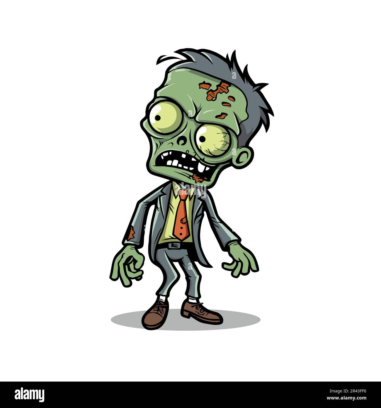 undead fun Cartoon lively Zombie Character Illustration, spooky ...