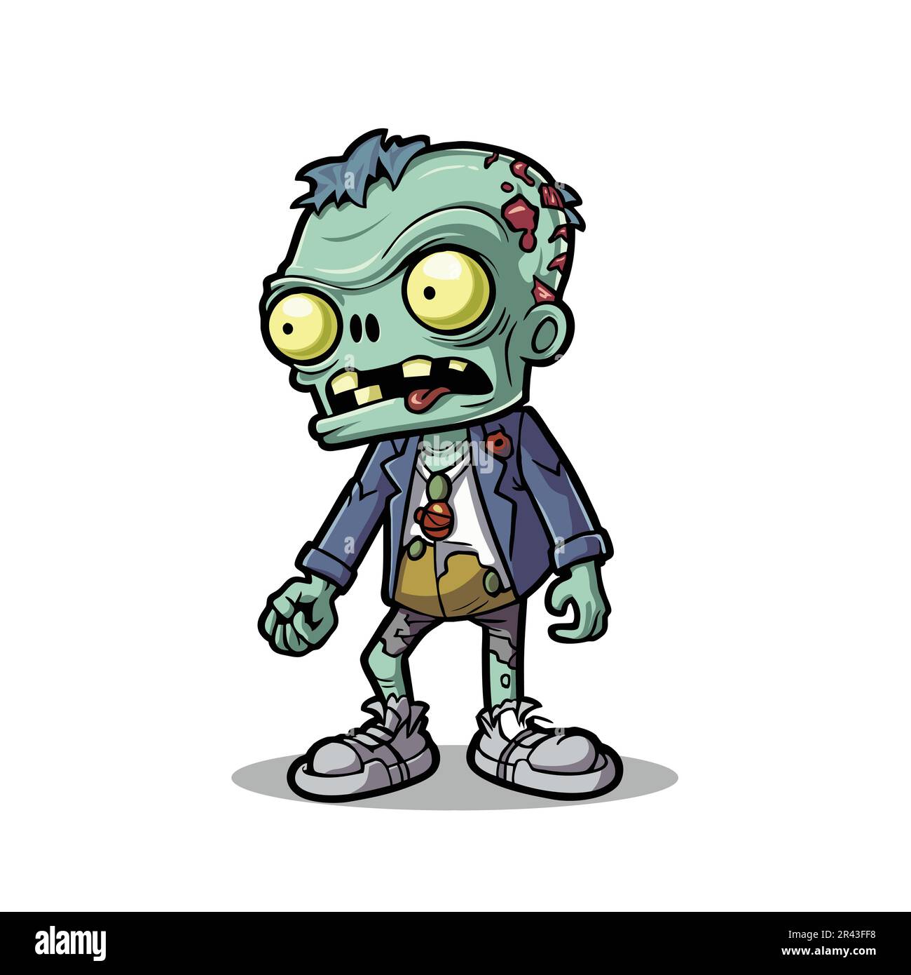 undead fun Cartoon lively Zombie Character Illustration, spooky ...