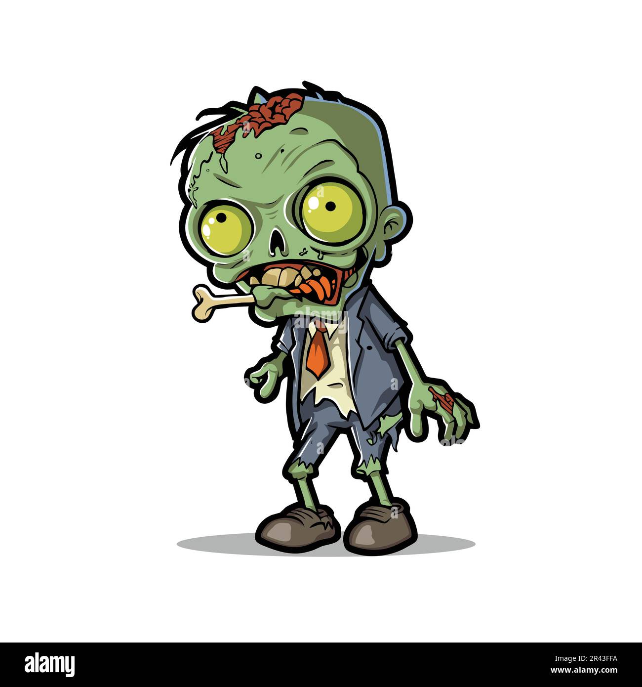 undead fun Cartoon lively Zombie Character Illustration, spooky ...