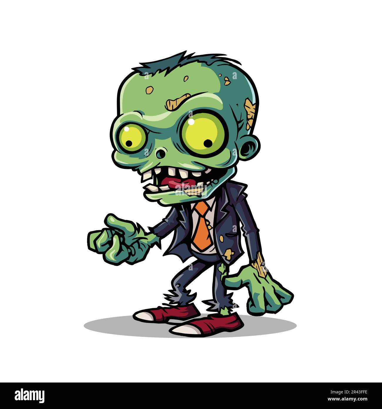 undead fun Cartoon lively Zombie Character Illustration, spooky ...