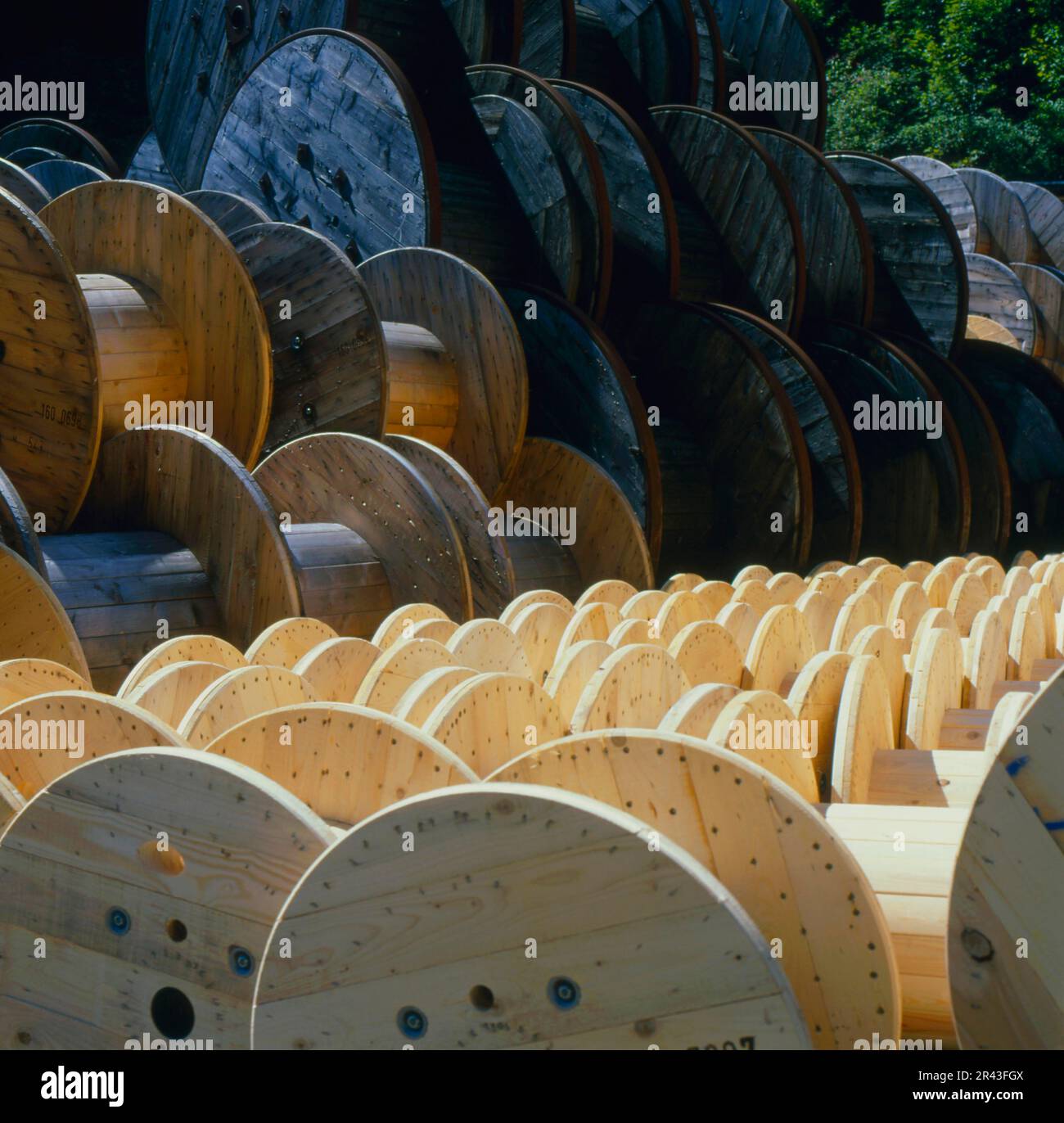 Large cable reel warehouse Stock Photo - Alamy
