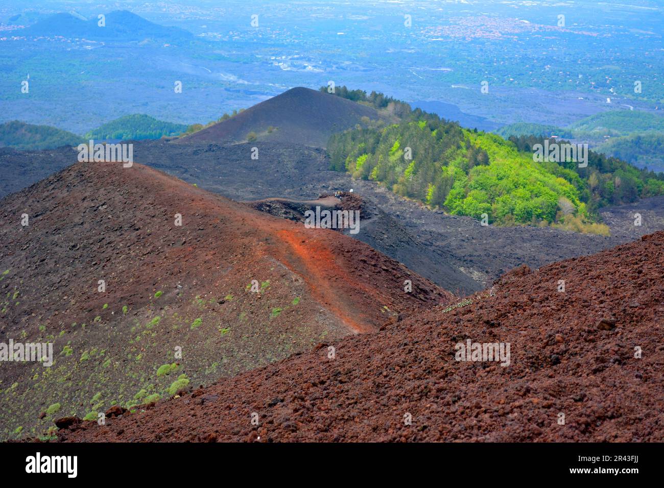 Italy, Italia, Sicily, Etna area, volcanic ash and rock, crater ...