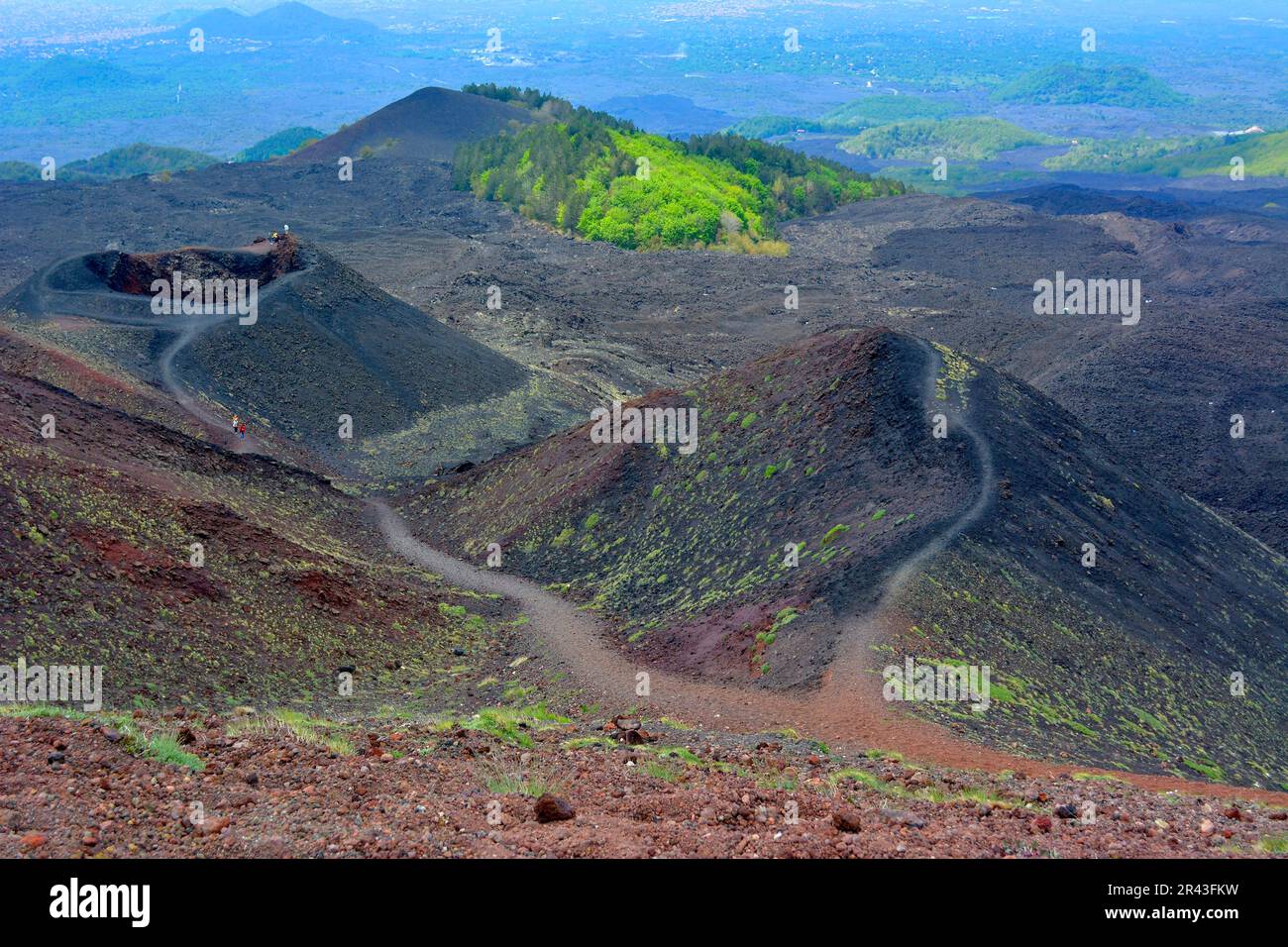 Italy, Italia, Sicily, Etna area, volcanic ash and rock, crater ...