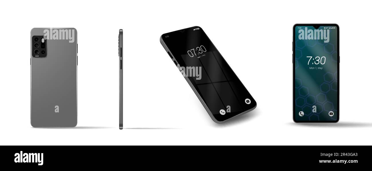 Mobile phone set vector design. Mobile and cellphone technology device ...