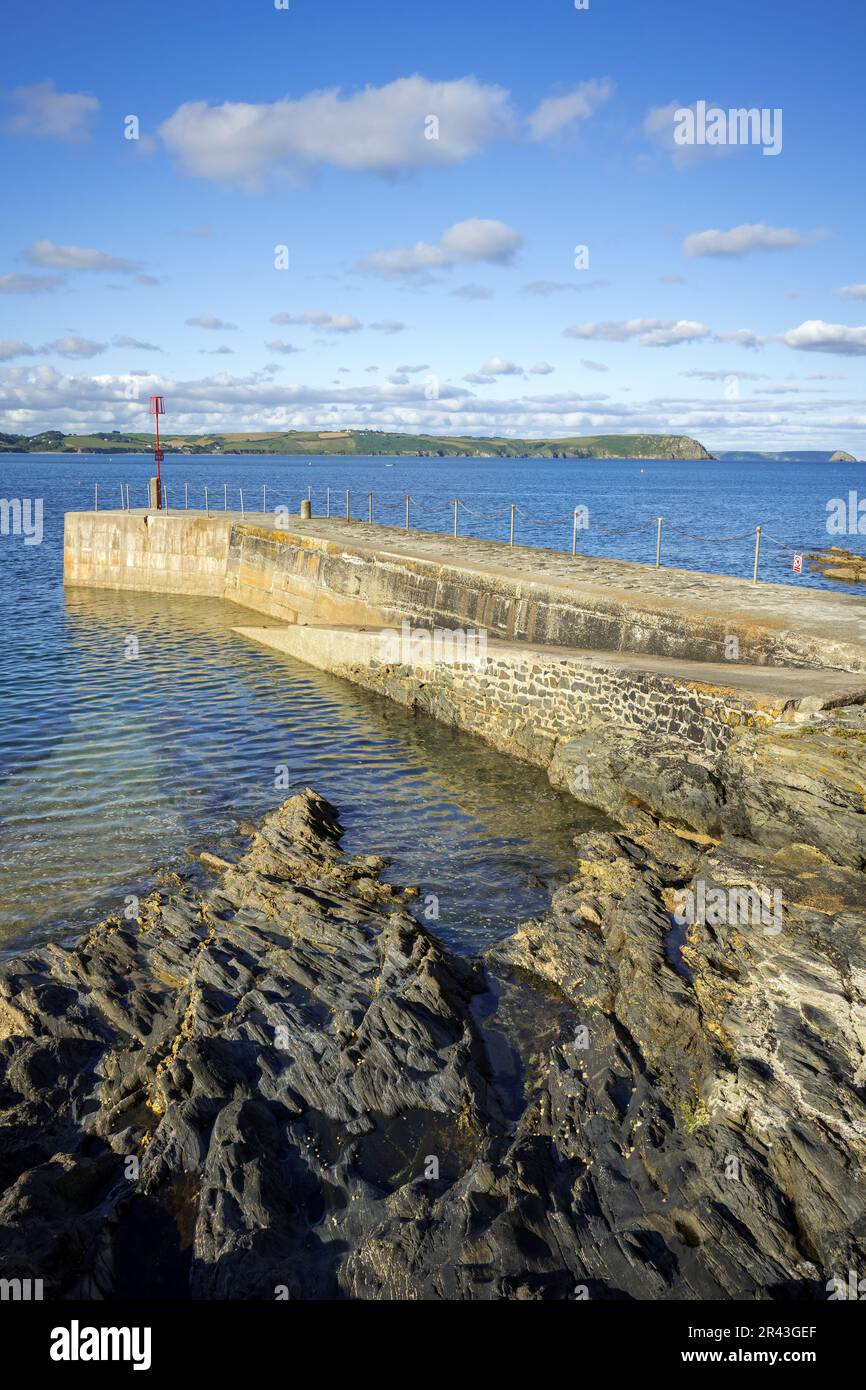The Porth Jetty at Portscatho, Cornwall UK Stock Photo - Alamy