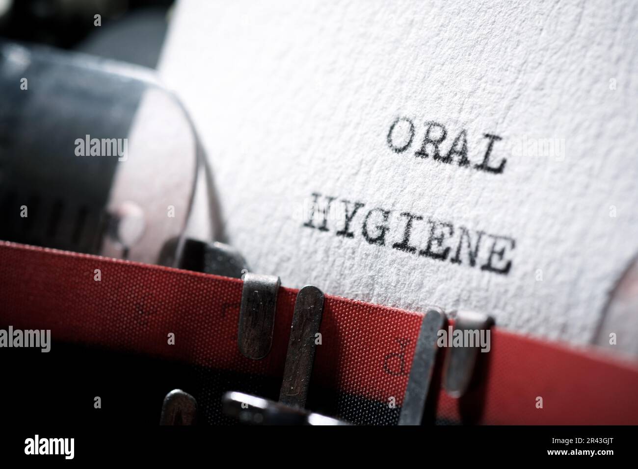 Oral hygiene text written with a typewriter Stock Photo - Alamy