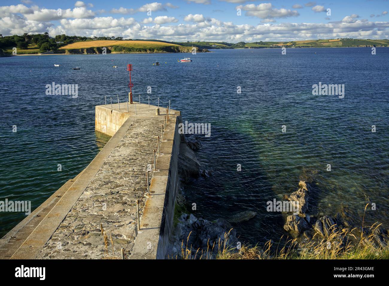 The Porth Jetty at Portscatho, Cornwall UK Stock Photo - Alamy
