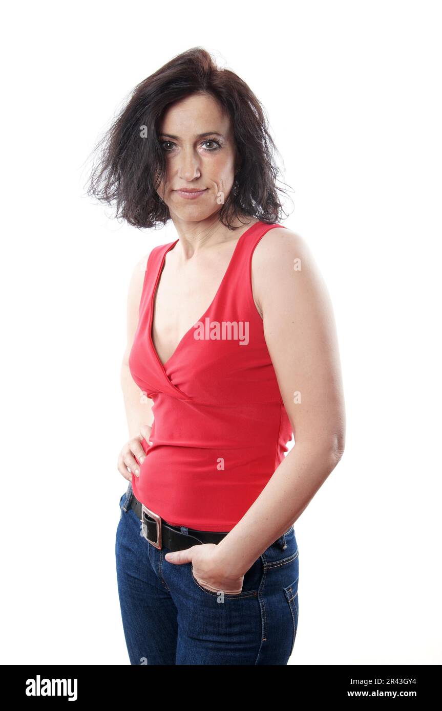 mature woman with neutral expression Stock Photo - Alamy