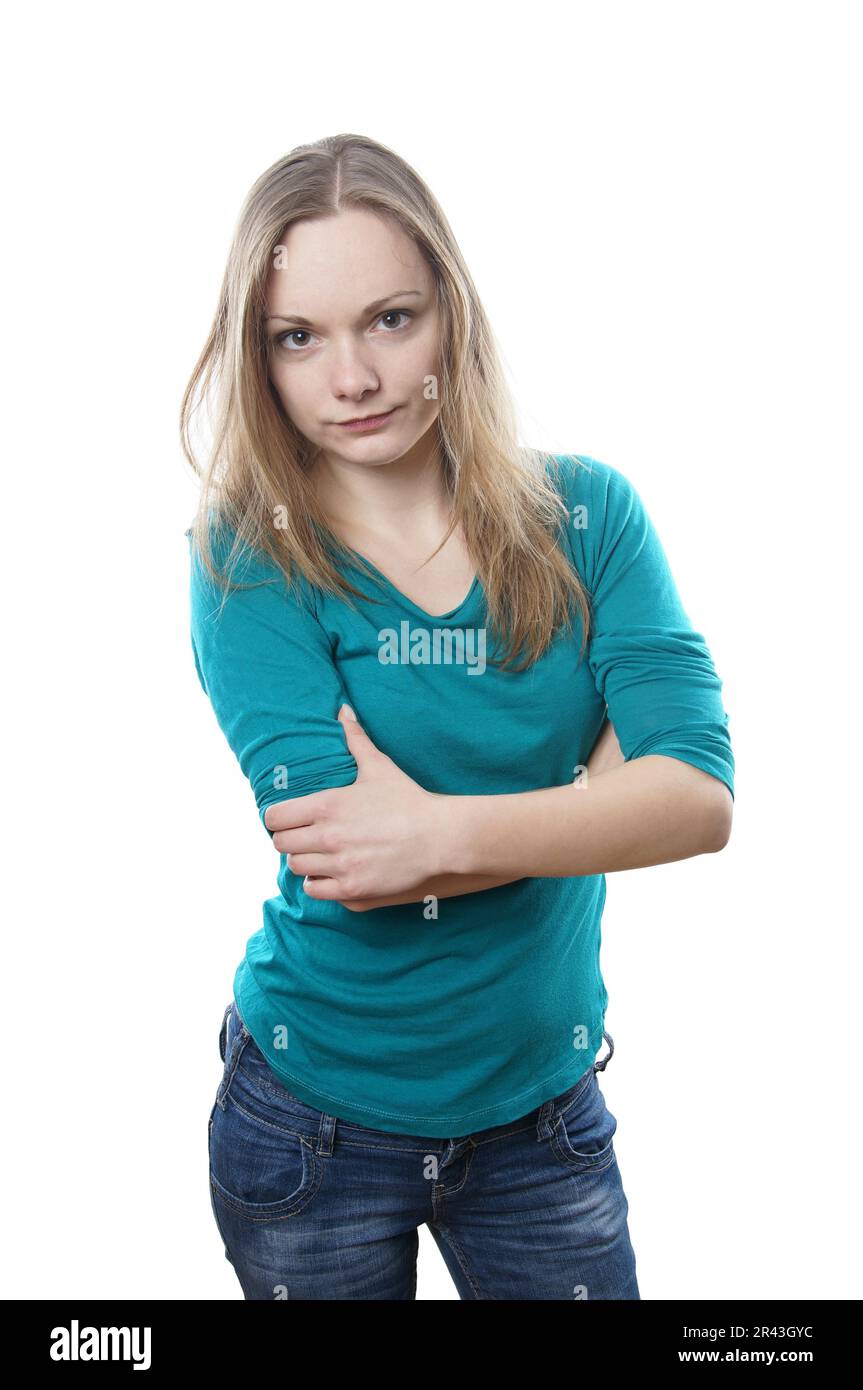 Woman neutral face expression hi-res stock photography and images - Alamy