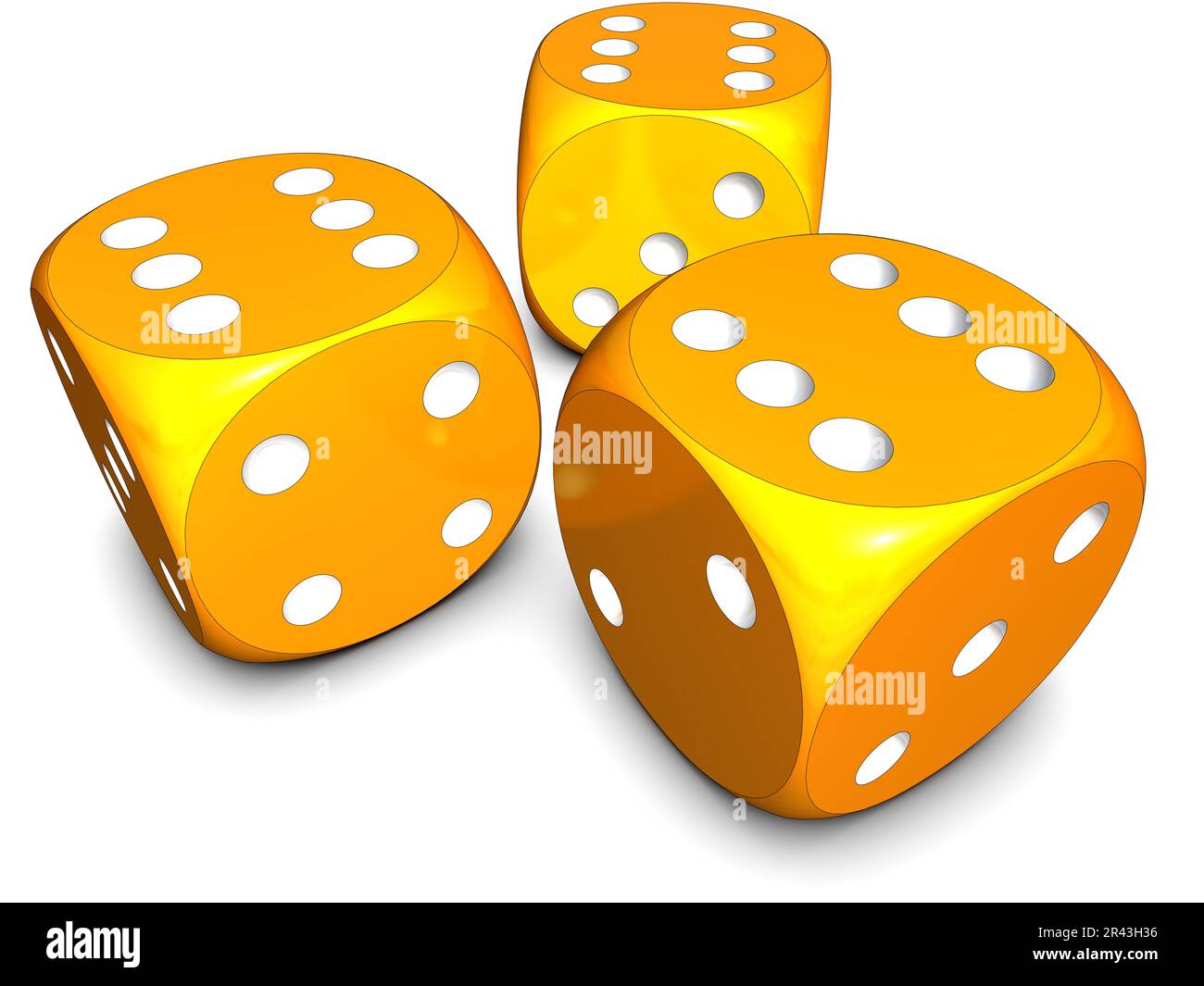 high resolution rendering of dices with a six on top Stock Photo - Alamy