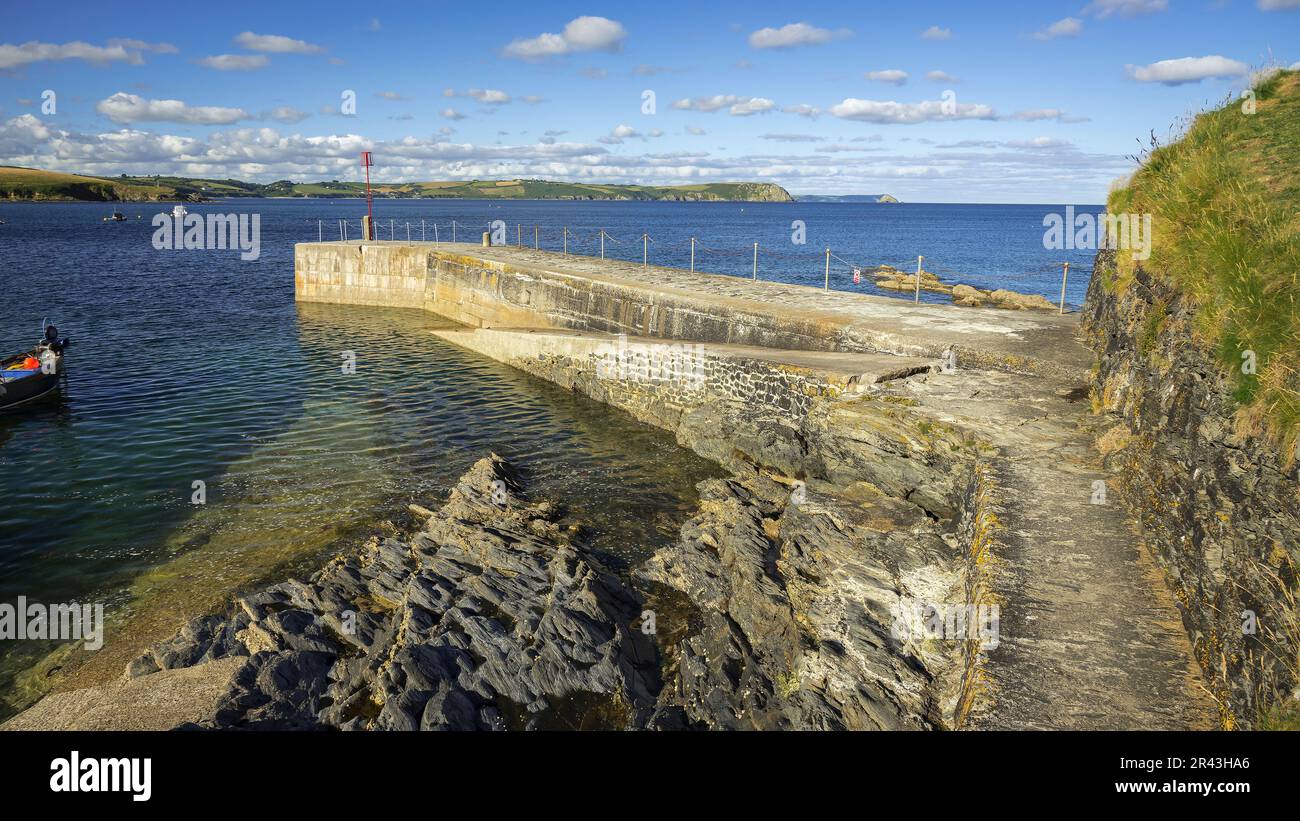The Porth Jetty at Portscatho, Cornwall UK Stock Photo - Alamy