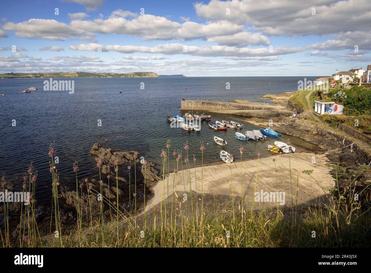 The Porth Jetty at Portscatho, Cornwall UK Stock Photo - Alamy