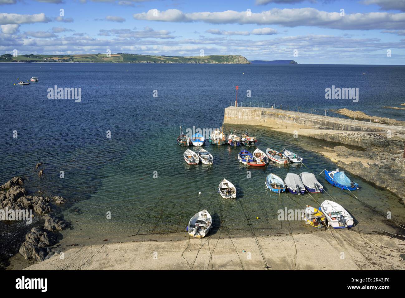 The Porth Jetty at Portscatho, Cornwall UK Stock Photo - Alamy