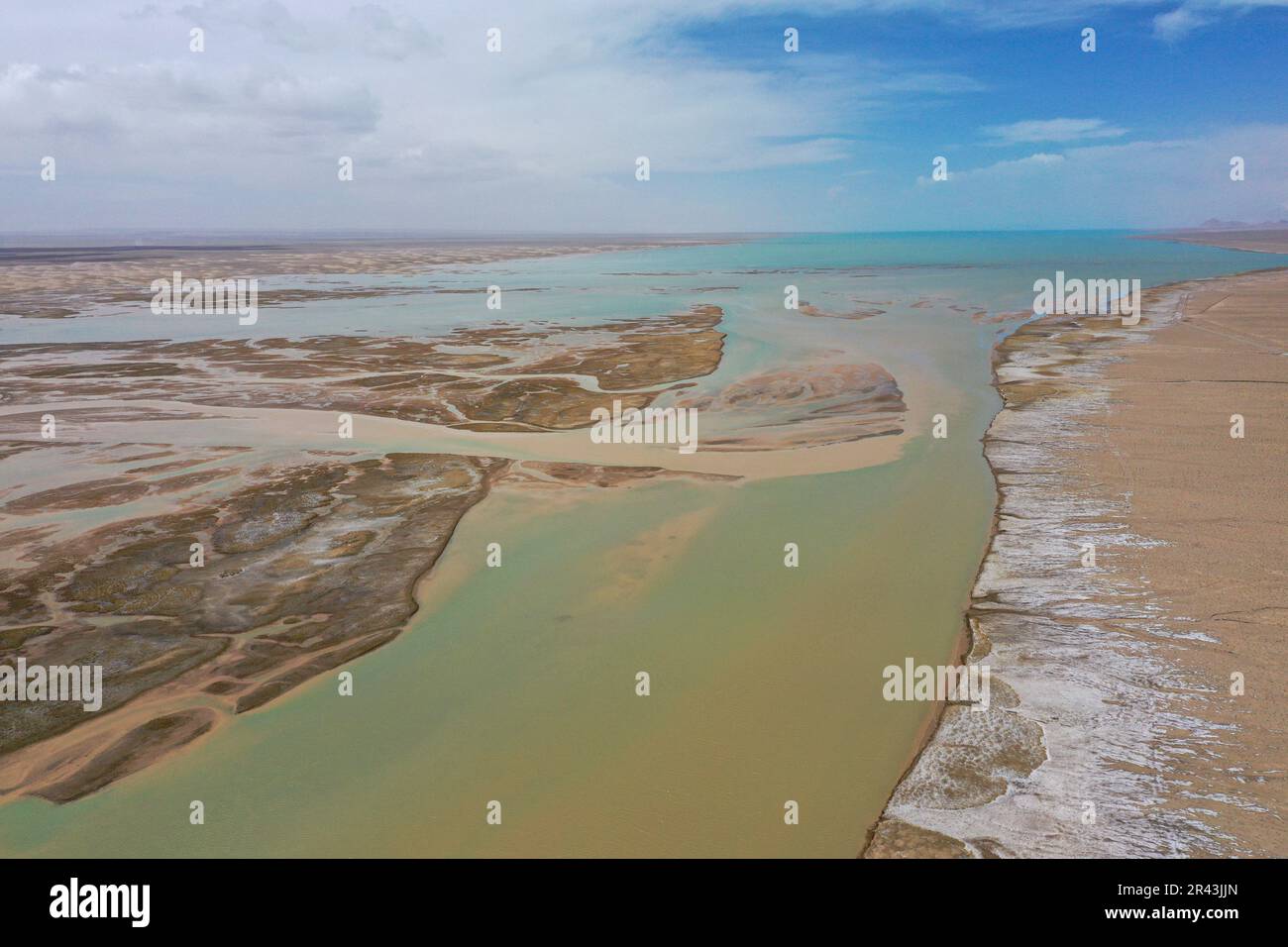 Ruoqiang. 23rd May, 2023. This aerial photo taken on May 23, 2023 shows ...