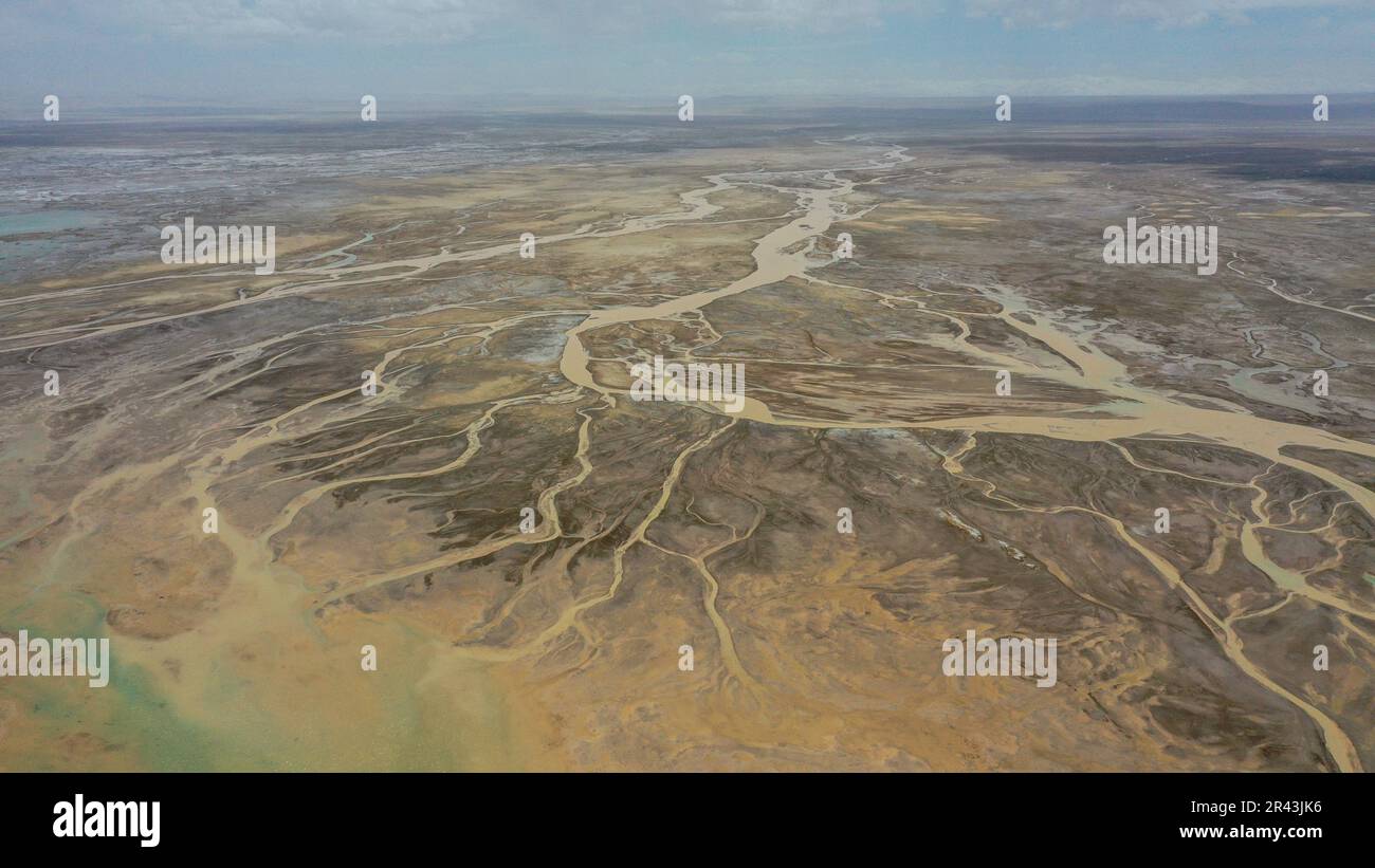 Ruoqiang. 23rd May, 2023. This aerial photo taken on May 23, 2023 shows ...