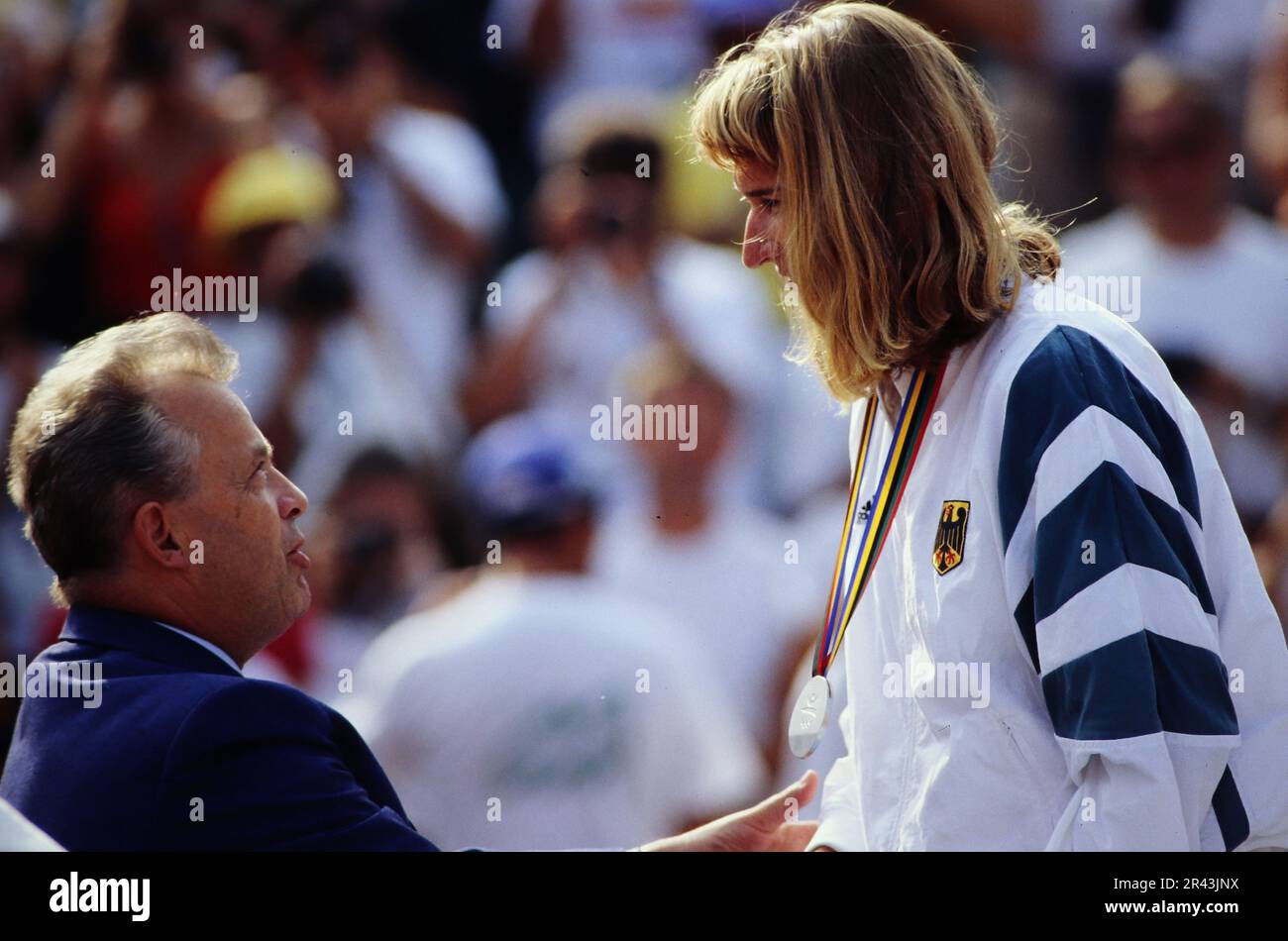 Stefanie Steffi Graf, deutsche Tennisspielerin, DTB Silbermedaille ...