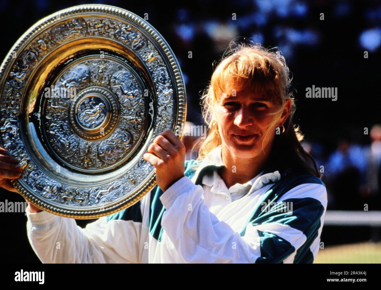 Stefanie Steffi Graf, deutsche Tennisspielerin, auf dem Tennisplatz ...