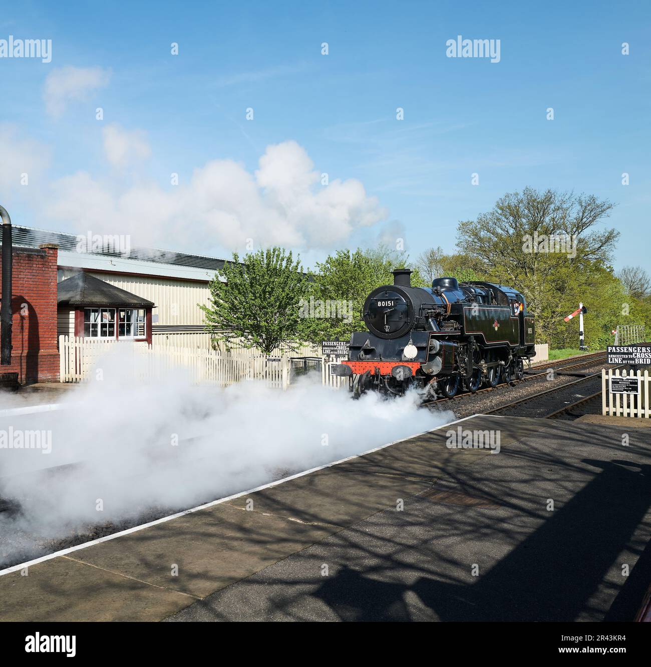 Locomotive engine of the Bluebell steam railway line at Sheffield Park ...