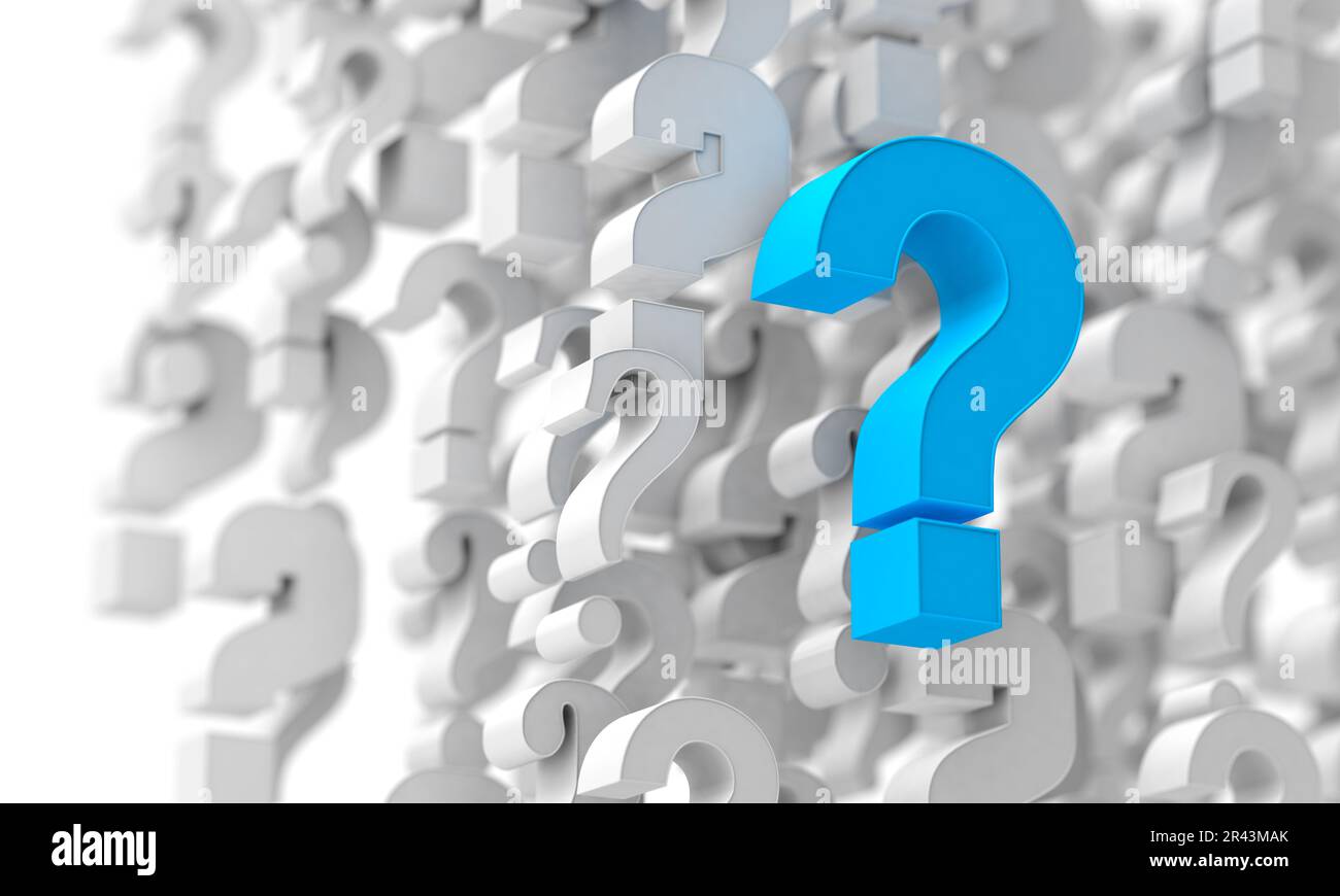 Concept of doubts and ask questions.Questionnaire and faq.3d ...