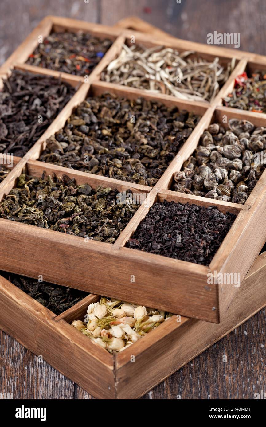 assortment of dry tea Stock Photo - Alamy